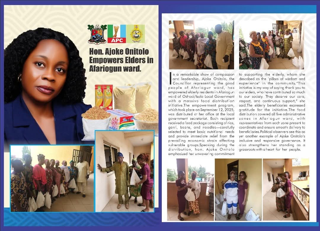 Ajoke Onitolo Empowers Elders in Afariogun ward. - SocietyReporters